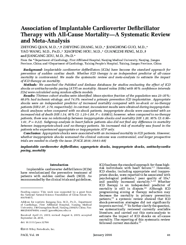 (PDF) Association of Implantable Cardioverter Defibrillator Therapy ...