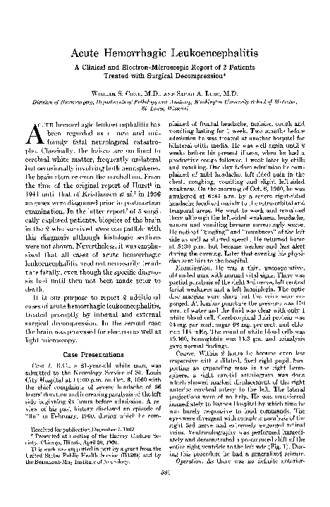 (PDF) Acute hemorrhagic leukoencephalitis