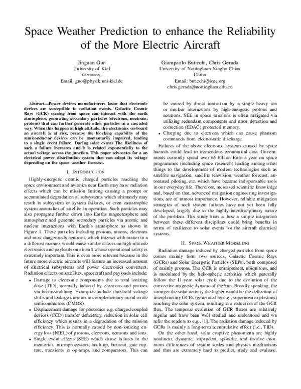 (PDF) Space Weather Prediction to Enhance the Reliability of the More ...