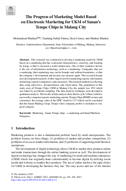 (PDF) The Progress of Marketing Model Based on Electronic Marketing for ...
