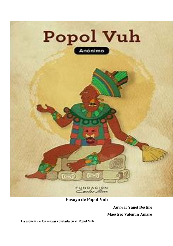 (PDF) Ensayo del Popol Vuh