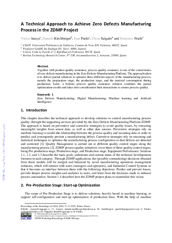(PDF) A Technical Approach to Achieve Zero Defects Manufacturing ...