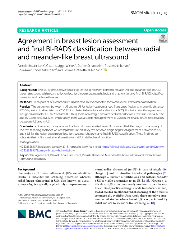 (PDF) Agreement in breast lesion assessment and final BI-RADS ...
