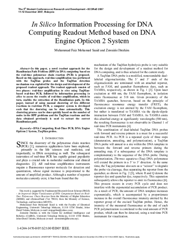 (PDF) In Silico Information Processing for DNA Computing Readout Method based on DNA Engine ...