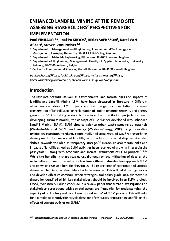 (PDF) Enhanced landfill mining at the REMO site : assessing ...