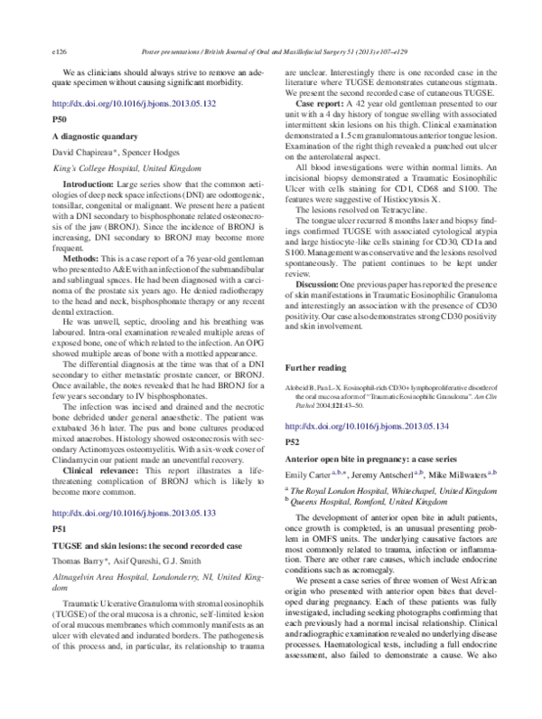 (PDF) TUGSE and skin lesions: the second recorded case