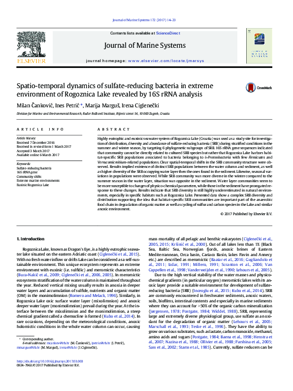 (PDF) Spatio-temporal dynamics of sulfate-reducing bacteria in extreme ...