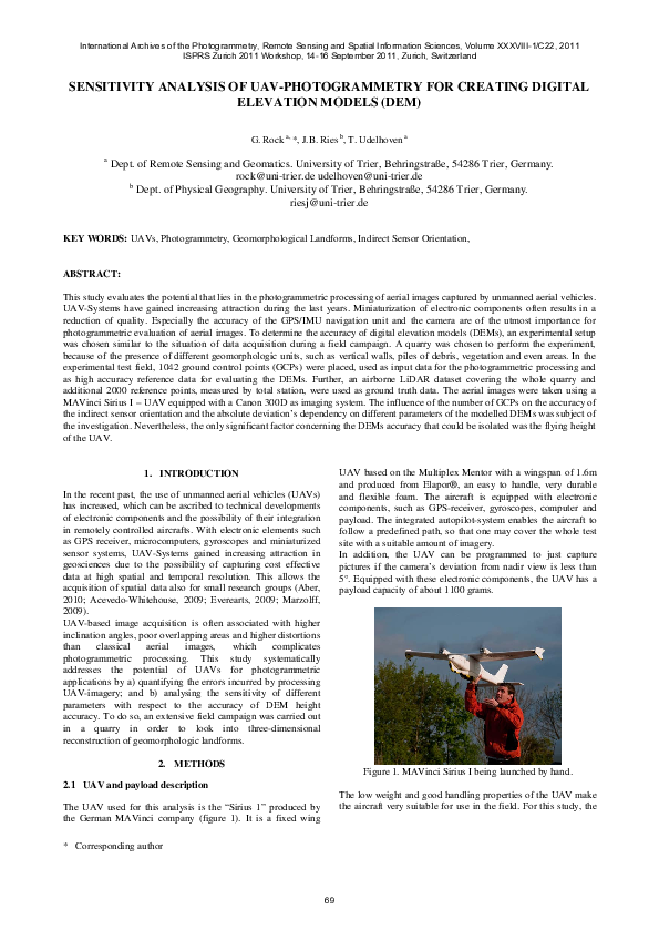 (PDF) UAV Photogrammetry Sensitivity for DEM Accuracy