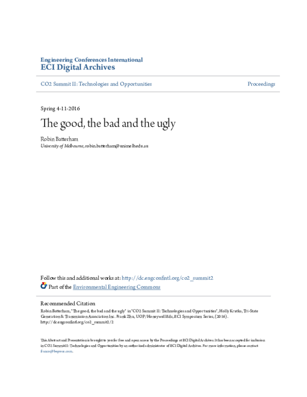 (PDF) The good, the bad and the ugly