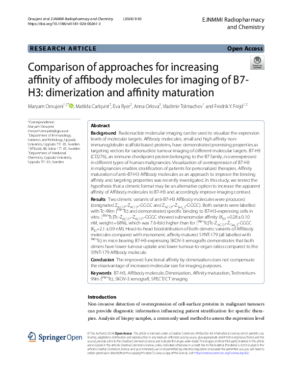 (PDF) Comparison of approaches for increasing affinity of affibody ...
