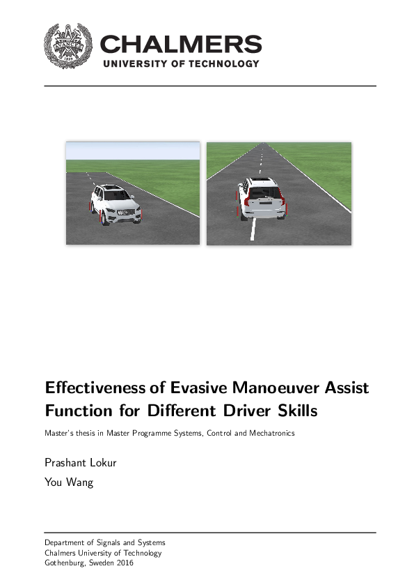 (PDF) Effectiveness of evasive manoeuver assist function for different ...