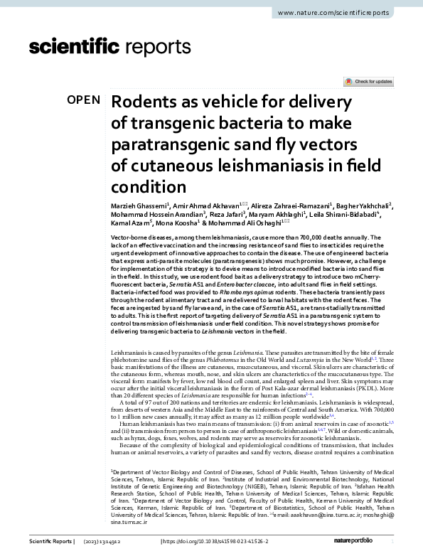 (PDF) Rodents as vehicle for delivery of transgenic bacteria to make ...
