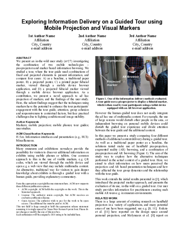 (PDF) Exploring information delivery on a guided tour using mobile ...