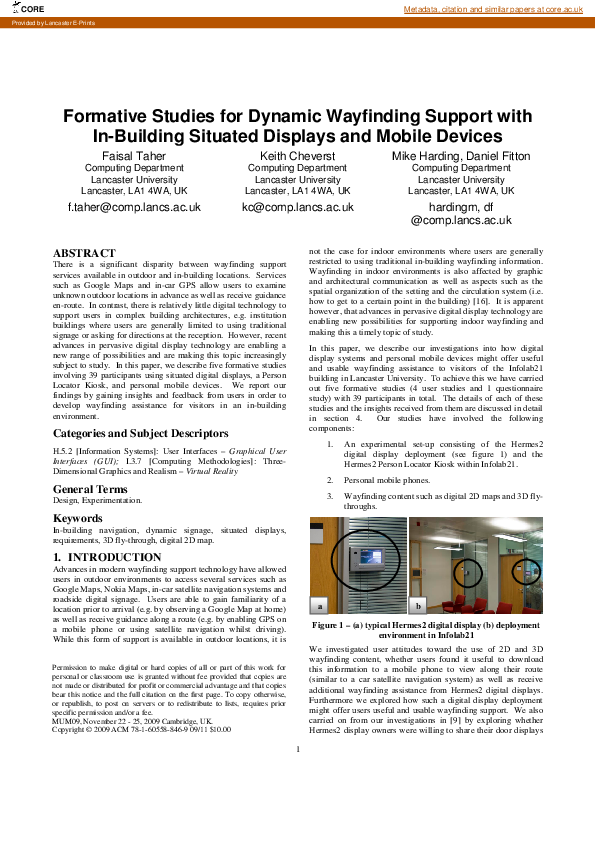 (PDF) Formative studies for dynamic wayfinding support with in-building ...