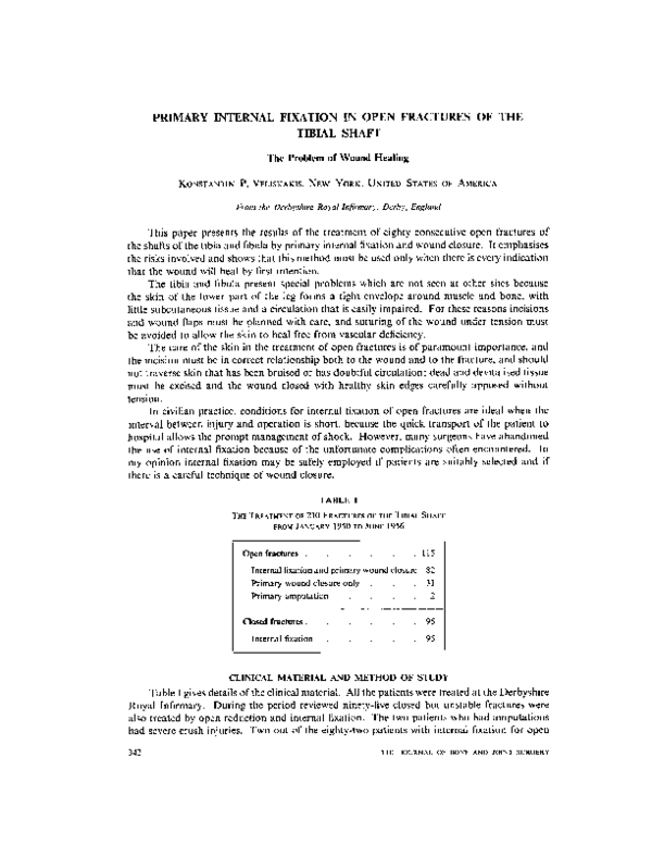 (PDF) Internal Fixation Outcomes in Tibial Shaft Open Fractures