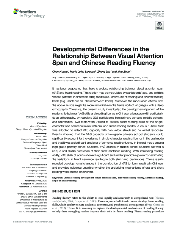 (PDF) Developmental Differences in the Relationship Between Visual ...