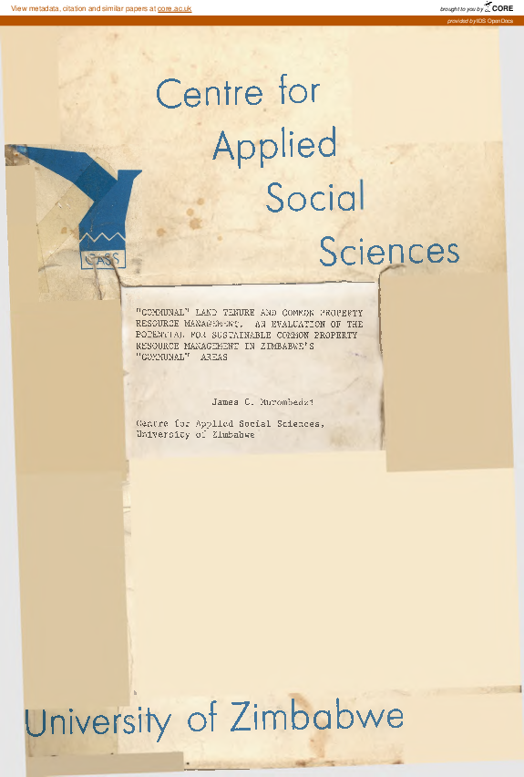 (PDF) Communal" land tenure and common property resource management: an ...
