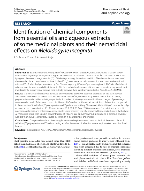 (PDF) Identification of chemical components from essential oils and ...
