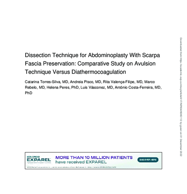 (PDF) Dissection Technique for Abdominoplasty With Scarpa Fascia ...