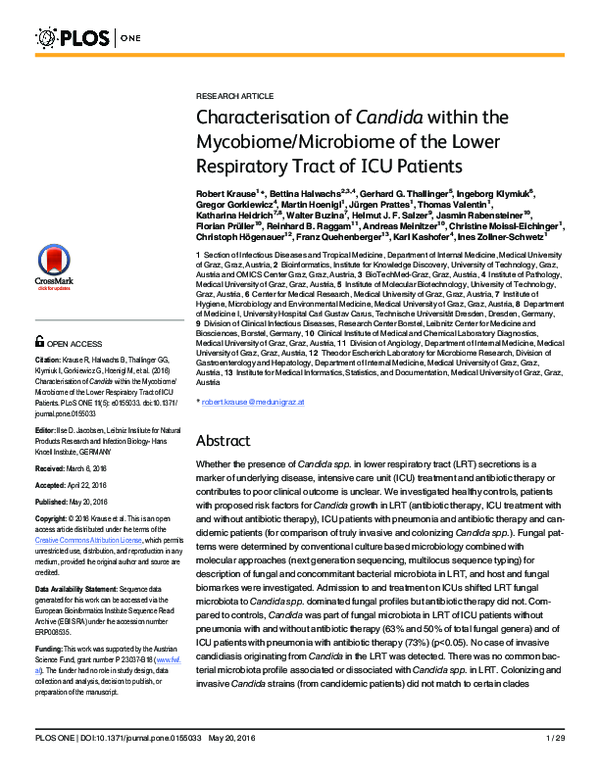 (PDF) Characterisation of Candida within the Mycobiome/Microbiome of ...