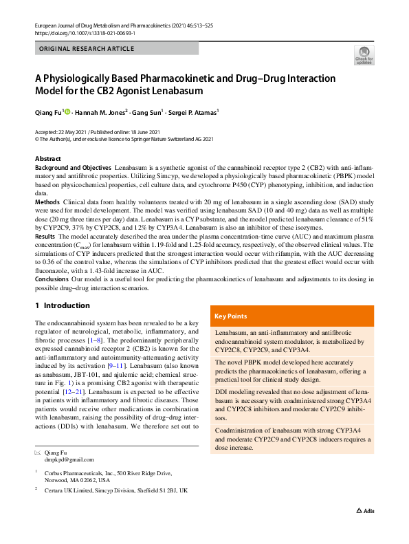 (PDF) A Physiologically Based Pharmacokinetic and Drug–Drug Interaction ...