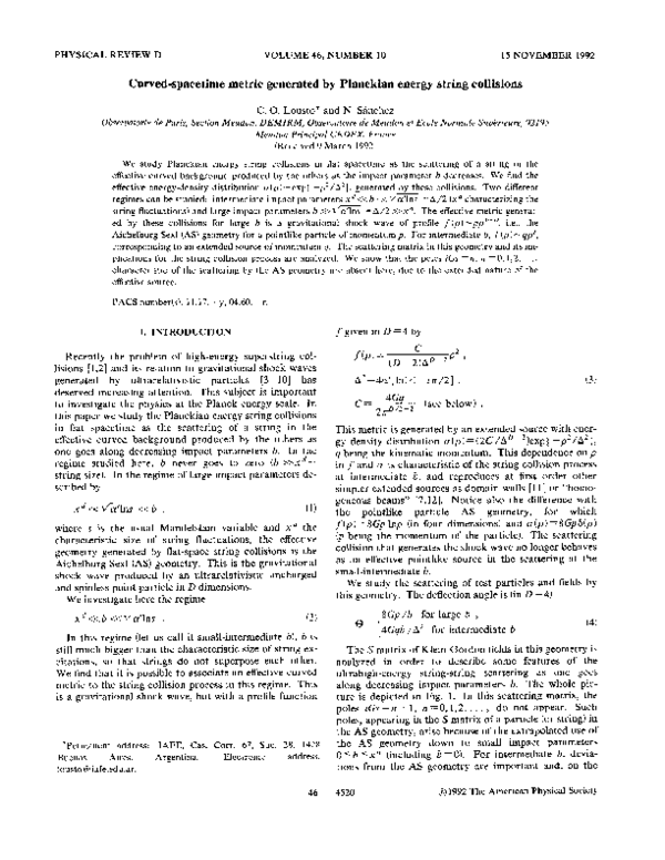 (PDF) Curved-spacetime metric generated by Planckian energy string ...