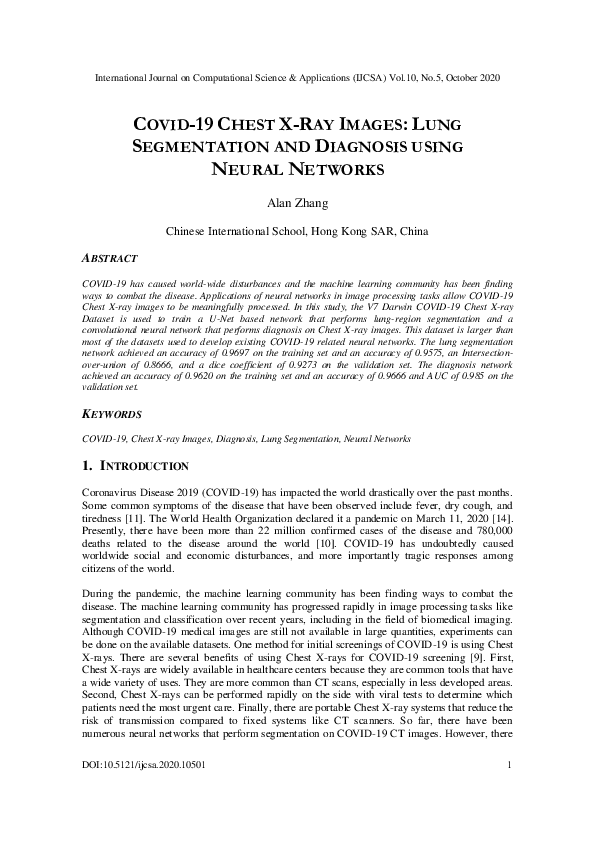 (PDF) Covid-19 Chest X-ray Images: Lung Segmentation and Diagnosis ...