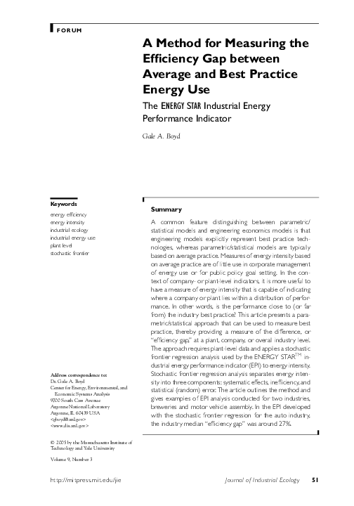 (PDF) A Method for Measuring the Efficiency Gap between Average and ...