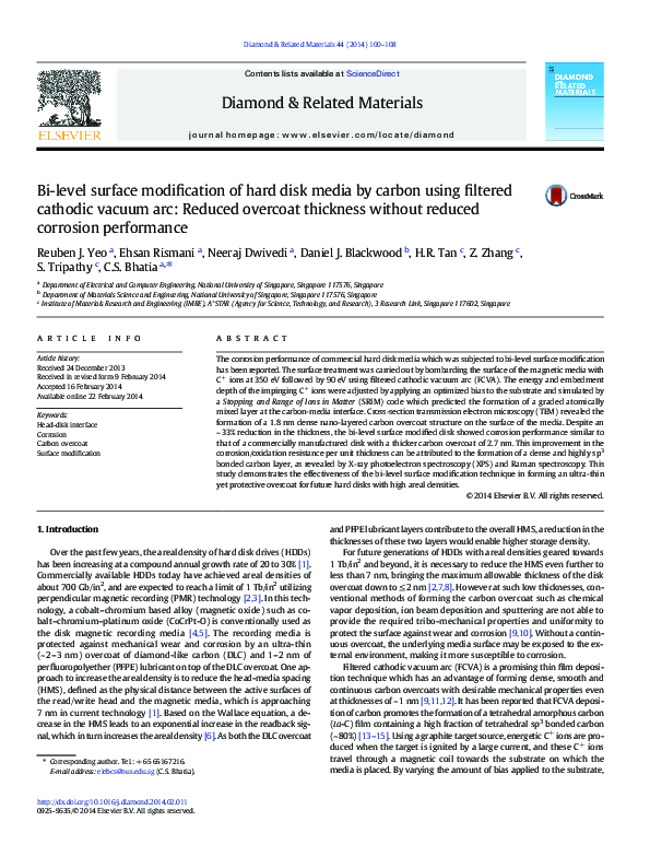 (PDF) Bi-level surface modification of hard disk media by carbon using ...