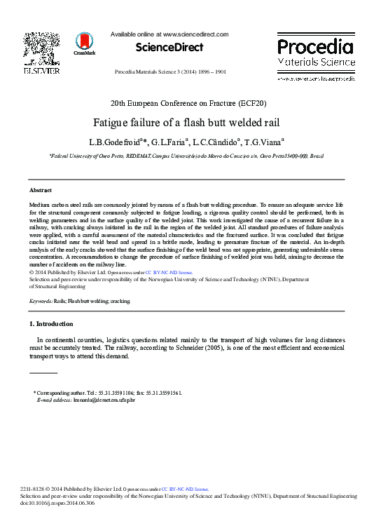 (PDF) Fatigue Failure of a Flash Butt Welded Rail