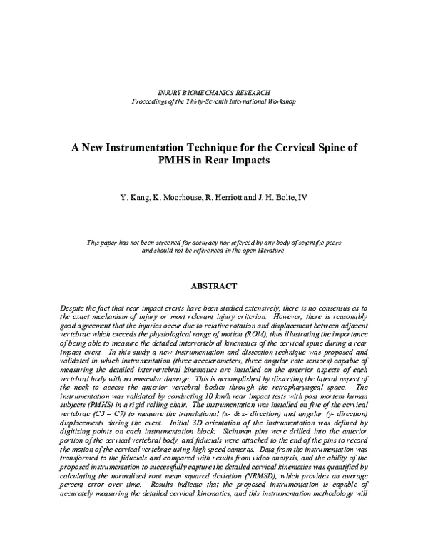 (PDF) A new instrumentation technique for the cervical spine of PMHS in ...