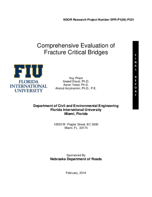 (PDF) Comprehensive Evaluation of Fracture-Critical Bridges