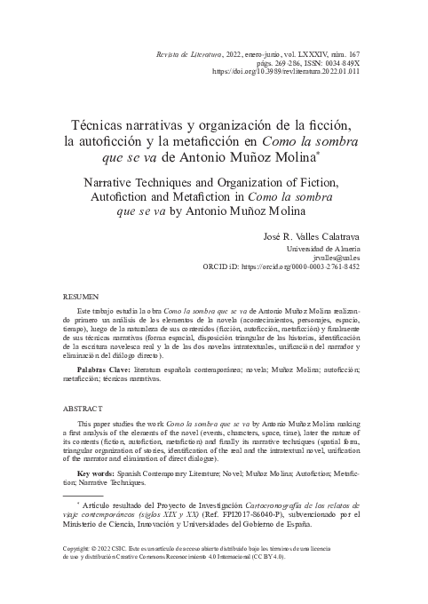(PDF) Técnicas narrativas y organización de la ficción, la autoficción ...