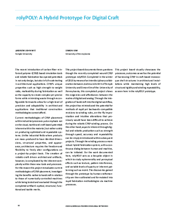 (PDF) rolyPOLY: A Hybrid Prototype For Digital Craft