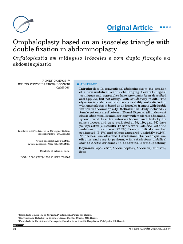 (PDF) Omphaloplasty based on an isosceles triangle with double fixation ...