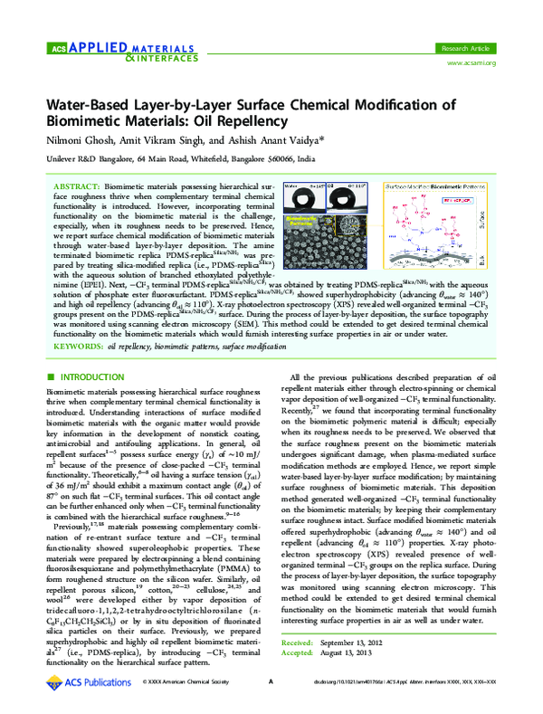 (PDF) Water-Based Layer-by-Layer Surface Chemical Modification of ...