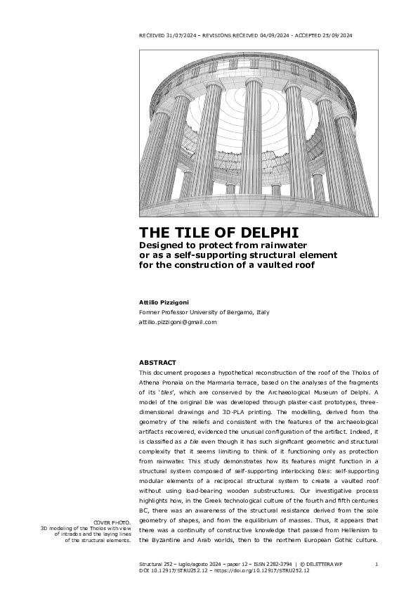 (PDF) THE TILE OF DELPHI Designed to protect from rainwater or as a ...
