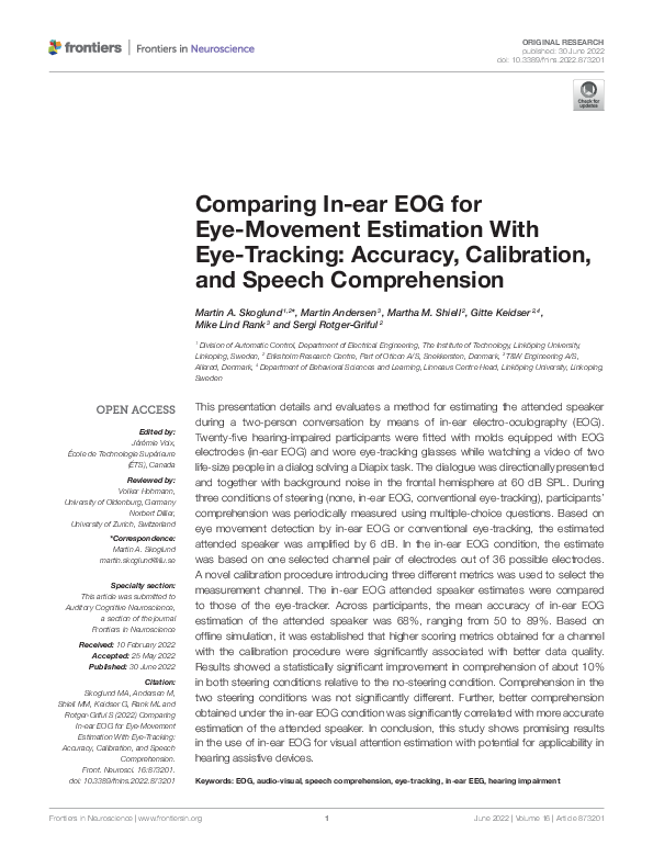 (PDF) Comparing In-ear EOG for Eye-Movement Estimation With Eye-Tracking: Accuracy, Calibration ...