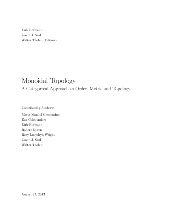 (PDF) Monoidal Topology