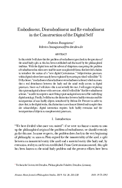 (PDF) Embodiment, Disembodiment and Re-embodiment in the Construction ...