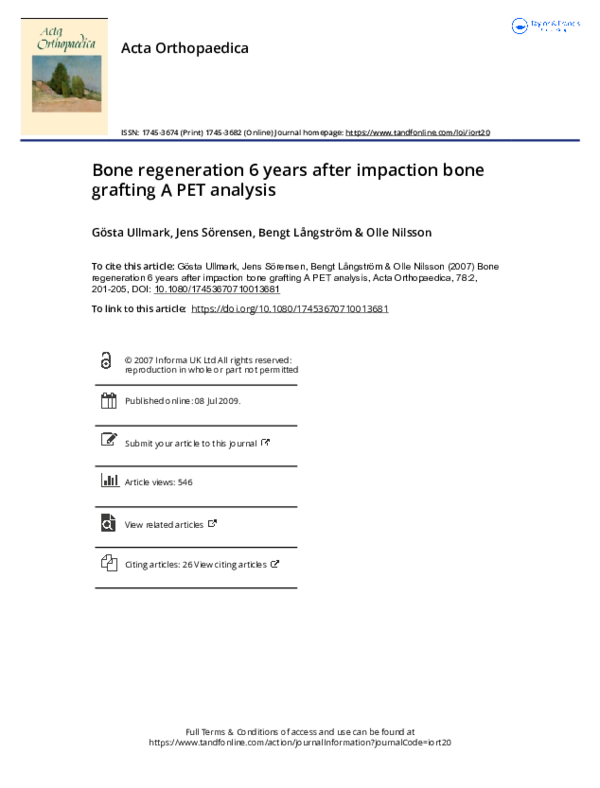 (PDF) Bone regeneration 6 years after impaction bone grafting A PET ...