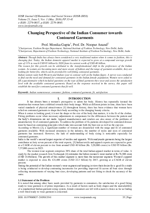 (PDF) Changing Perspective of the Indian Consumer towards Contoured ...
