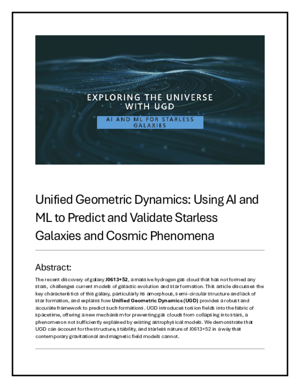 (PDF) Unified Dynamics: Predicting Starless Galaxies