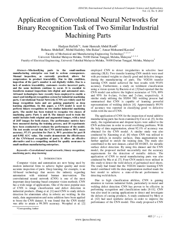 Pdf Application Of Convolutional Neural Networks For Binary Recognition Task Of Two Similar