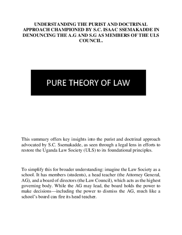 (PDF) UNDERSTANDING THE PURIST AND DOCTRINAL APPROACH CHAMPIONED BY S.C ...