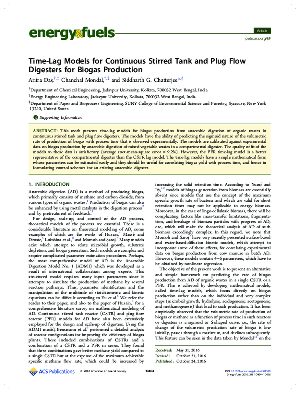 (PDF) Time-Lag Models for Continuous Stirred Tank and Plug Flow ...