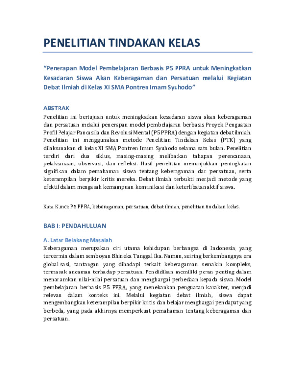 (PDF) PENELITIAN TINDAKAN KELAS