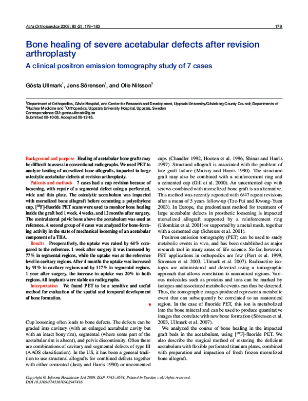 (PDF) Bone healing of severe acetabular defects after revision arthroplasty