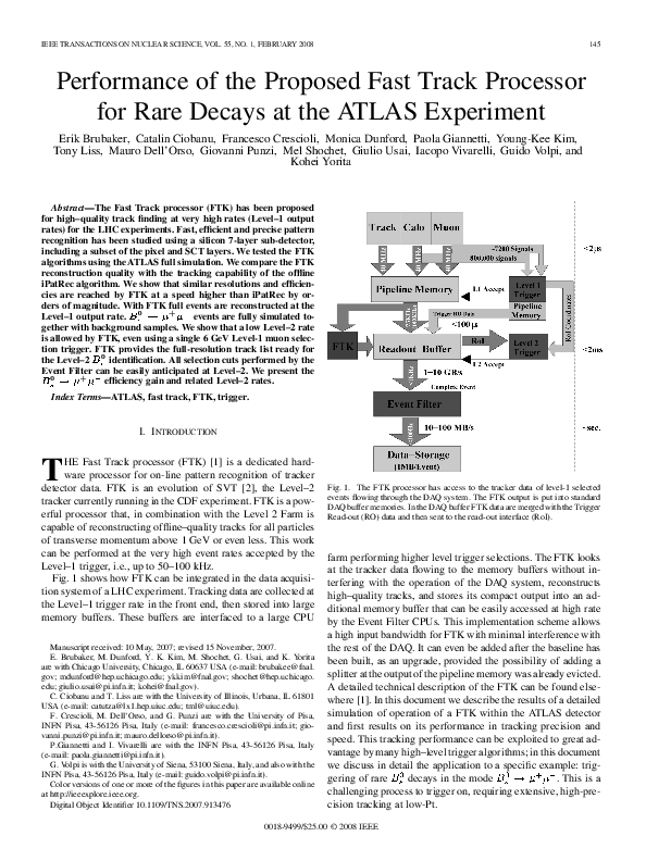 (PDF) Performance of the Proposed Fast Track Processor for Rare Decays ...