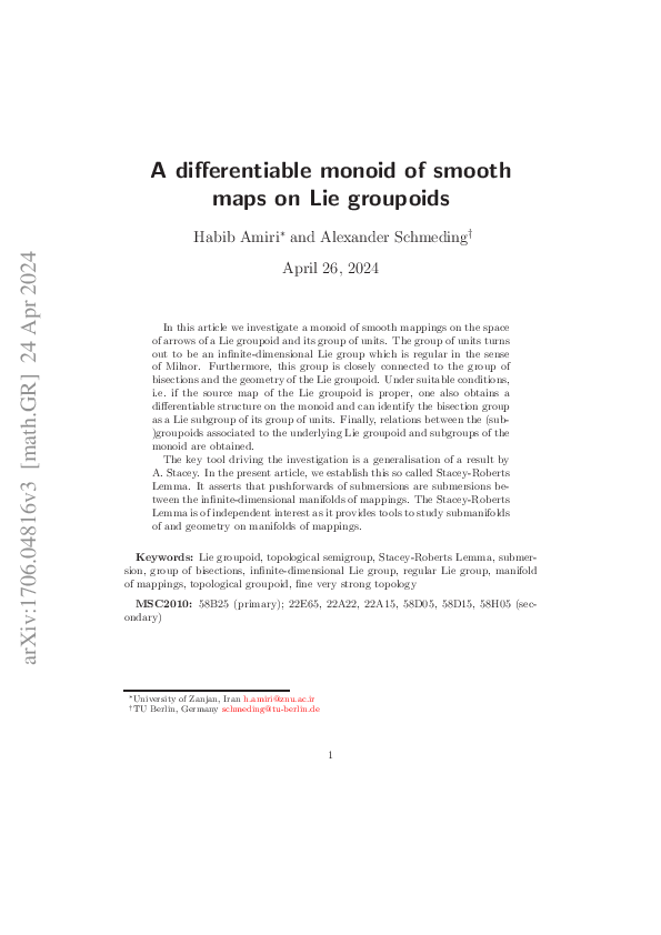 (PDF) A differentiable monoid of smooth maps on Lie groupoids